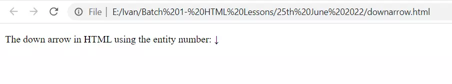 HTML Symbol Code Down Arrow 3039_2