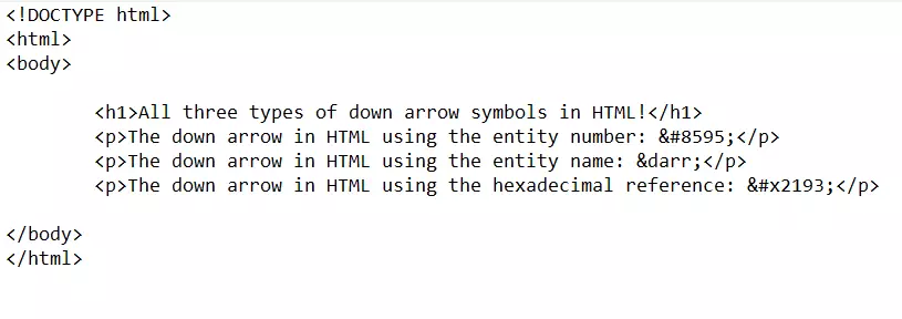 HTML Symbol Code Down Arrow 3039_7