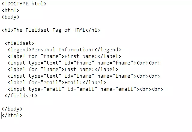 Etiqueta de conjunto de campos HTML 3041_1