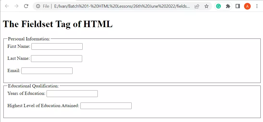 HTML Fieldset Tag 3041_4