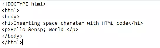 କୋଡ୍ ସହିତ HTML ସନ୍ନିବେଶ ଟ୍ୟାବ୍ ଏବଂ ସ୍ପେସ୍ ଅକ୍ଷର | 3046_5