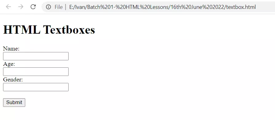 HTML फॉर्म टेक्स्टबॉक्स 3047_5