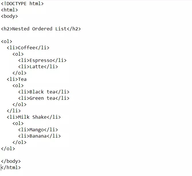 HTML में आदेशित सूचियाँ 3071_7