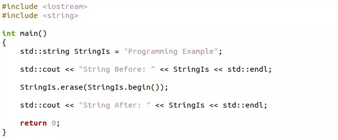 C++ ನಲ್ಲಿ ಸ್ಟ್ರಿಂಗ್ನಿಂದ ಮೊದಲ ಅಕ್ಷರವನ್ನು ತೆಗೆದುಹಾಕಿ 3105_3