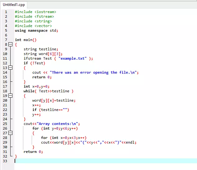 Skaityti tekstinį failą į 2d masyvą C++ 3106_3