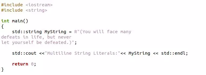 C++ मल्टीलाइन स्ट्रिंग लिटरल्स 3110_5