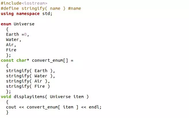 列挙型を文字列に変換する C++ の方法 3112_1