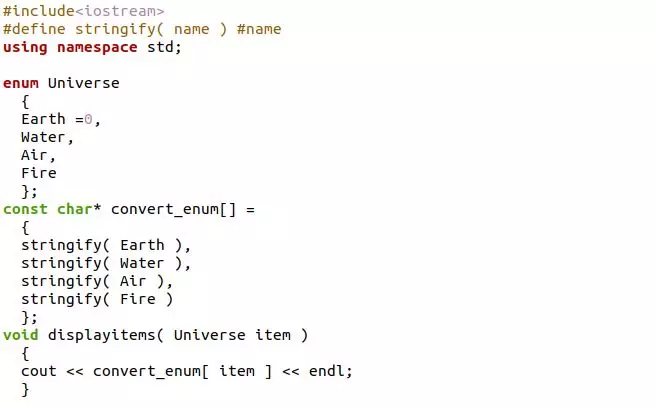 Enum String බවට පරිවර්තනය කිරීමට C++ ක්‍රම 3112_1