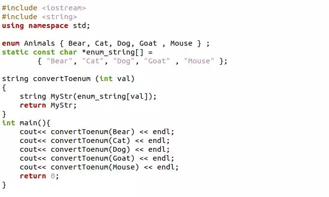 Enum String බවට පරිවර්තනය කිරීමට C++ ක්‍රම 3112_6