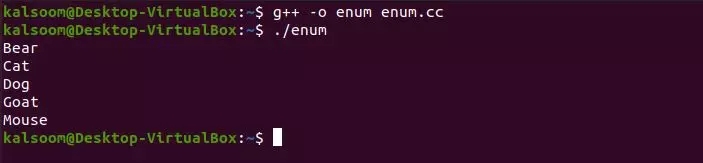 Роҳҳои C++ барои табдил додани Enum ба сатр 3112_7