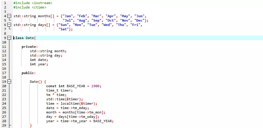 在 C++ 中創建日期類 3118_1