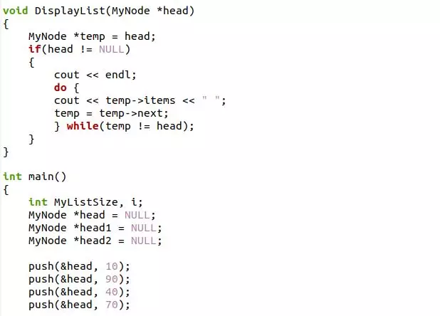 Akojọ ti sopọ mọ iyipo ni C ++ 3119_6