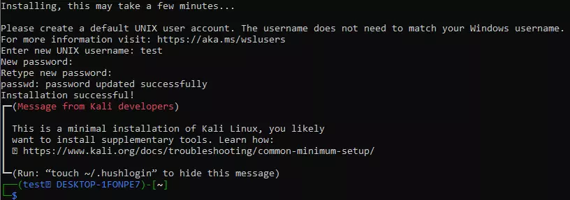Wụnye Kali Linux na Windows site na iji WSL 3148_11