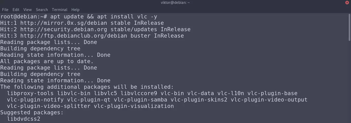 Hogyan telepítsem a VLC-t a Debianban 3202_1