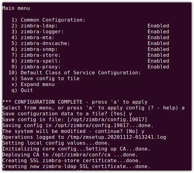 Jinsi ya kufunga Zimbra kwenye Ubuntu 18.04 LTS 3273_11