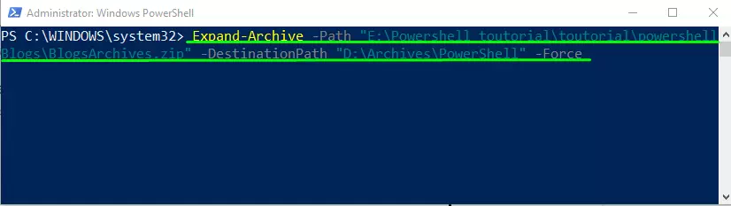 PowerShell ବ୍ୟବହାର କରି ଏକ ଫାଇଲ୍ କିପରି ଅନ୍ଜାଇପ୍ କରିବେ | 3295_4