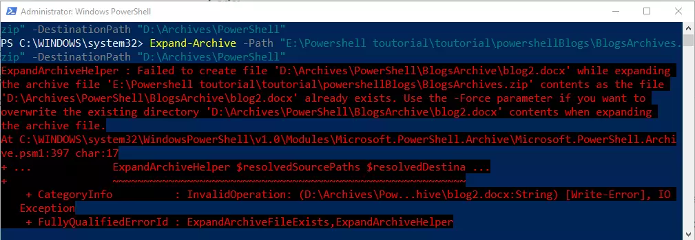 PowerShell ବ୍ୟବହାର କରି ଏକ ଫାଇଲ୍ କିପରି ଅନ୍ଜାଇପ୍ କରିବେ | 3295_5