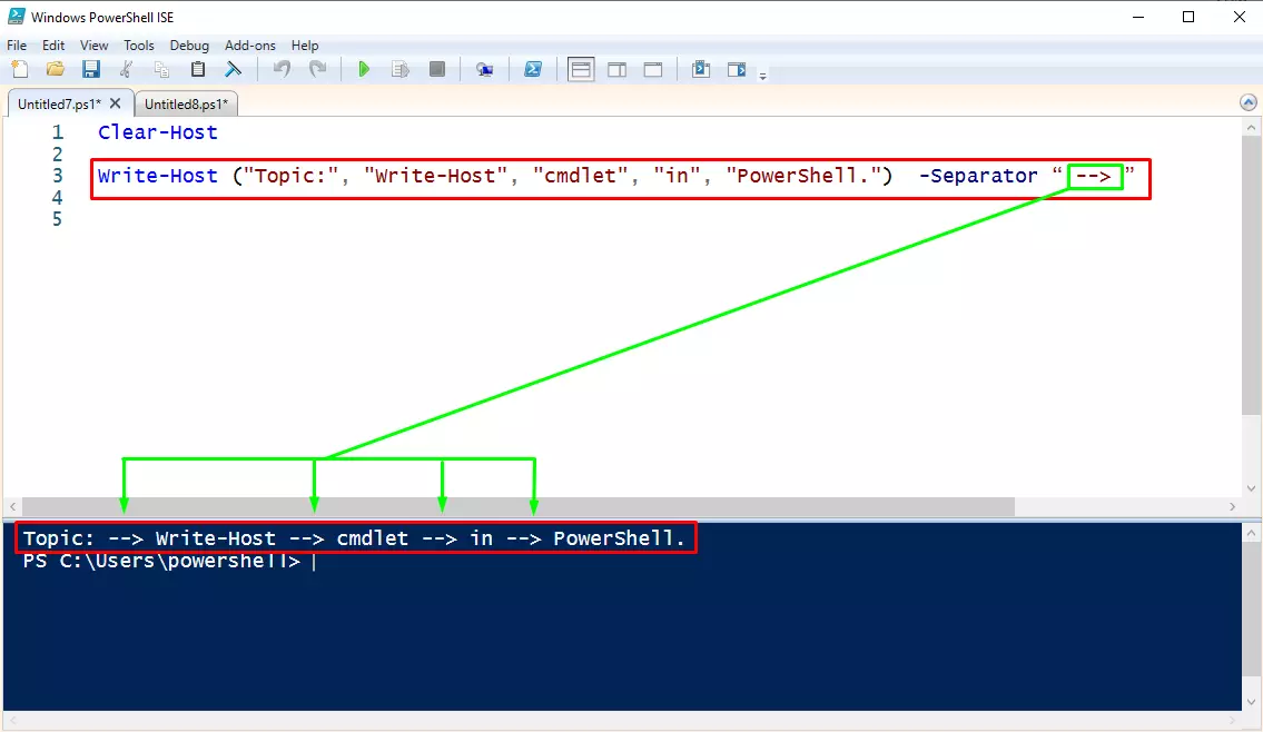 Di PowerShell de cmdlet binivîsin-Host 3306_3