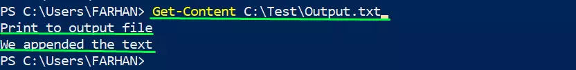 PowerShell માં ફાઇલને કેવી રીતે આઉટપુટ કરવી? 3310_6