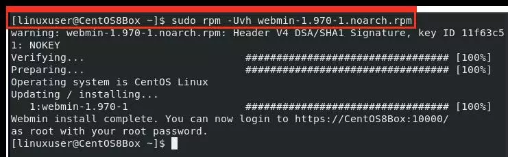 Πώς να εγκαταστήσετε το Webmin στο CentOS 8 3358_8