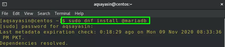 Centos 8 をインストールして MariaDB を使い始める 3366_3