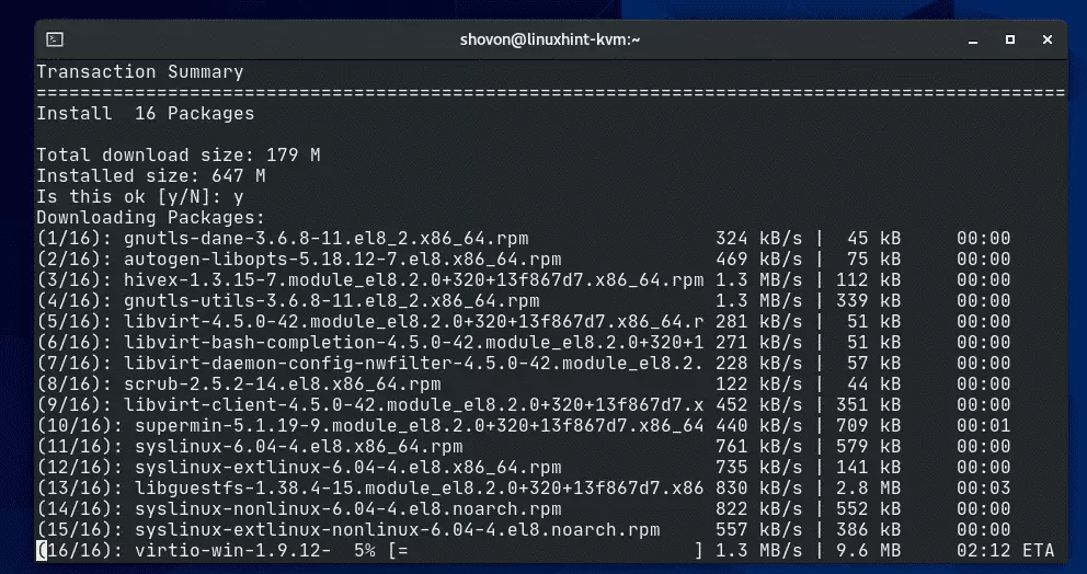 Kuidas installida KVM/QEMU operatsioonisüsteemi CentOS 8 3372_16