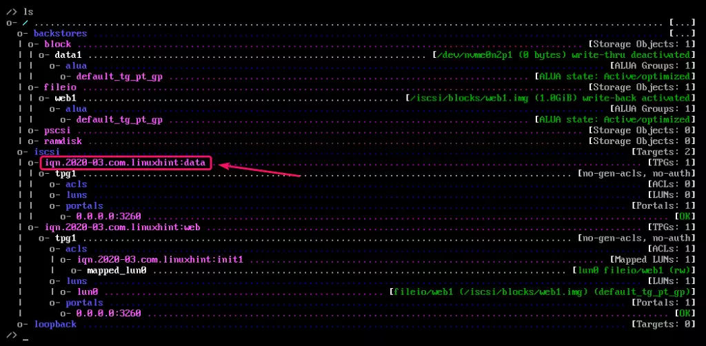 Configure iSCSI Storage Server ntawm CentOS 8 3373_33