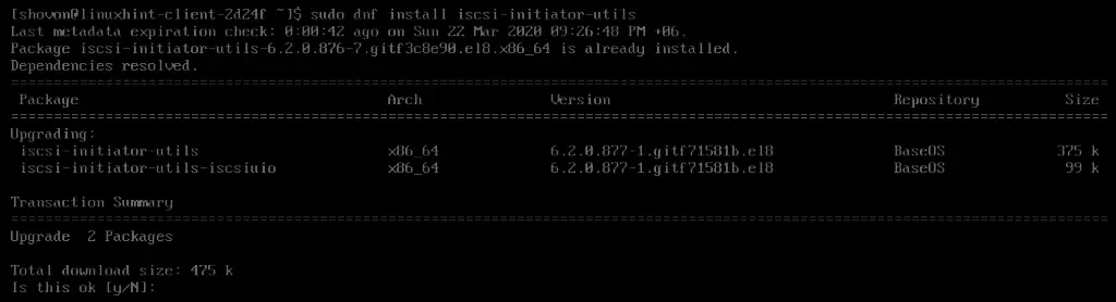 Ku habee iSCSI Kaydinta Serverka CentOS 8 3373_46