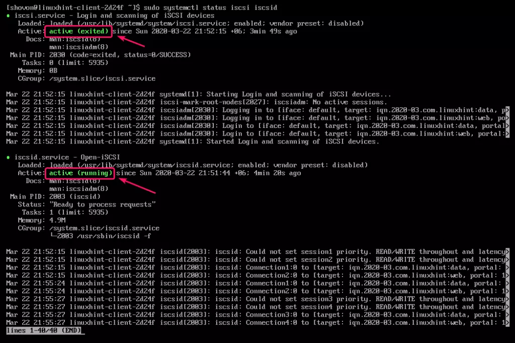 Konfigurirajte iSCSI Storage Server na CentOS 8 3373_54