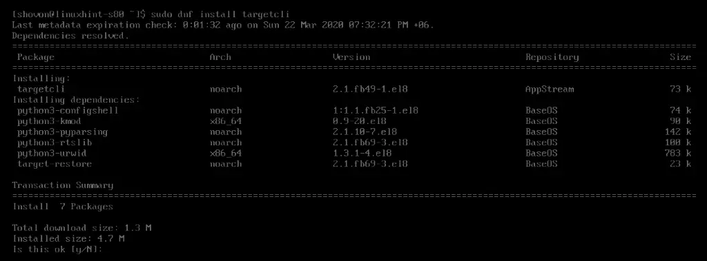 Shiraho ububiko bwa iSCSI kuri CentOS 8 3373_6