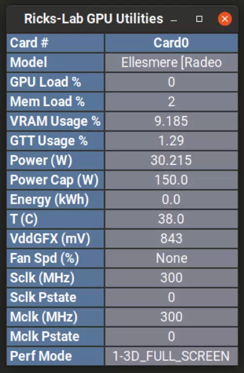 Apper for å overvåke AMD GPUer ved å bruke åpen kildekode-drivere i Linux 3394_10