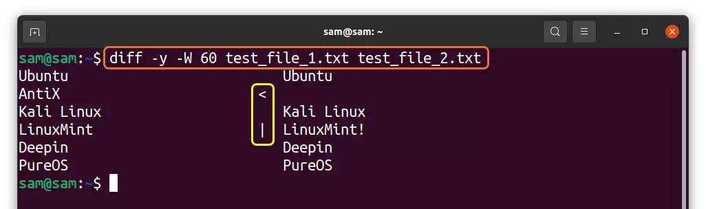 Comment comparer deux fichiers sous Linux 341_3