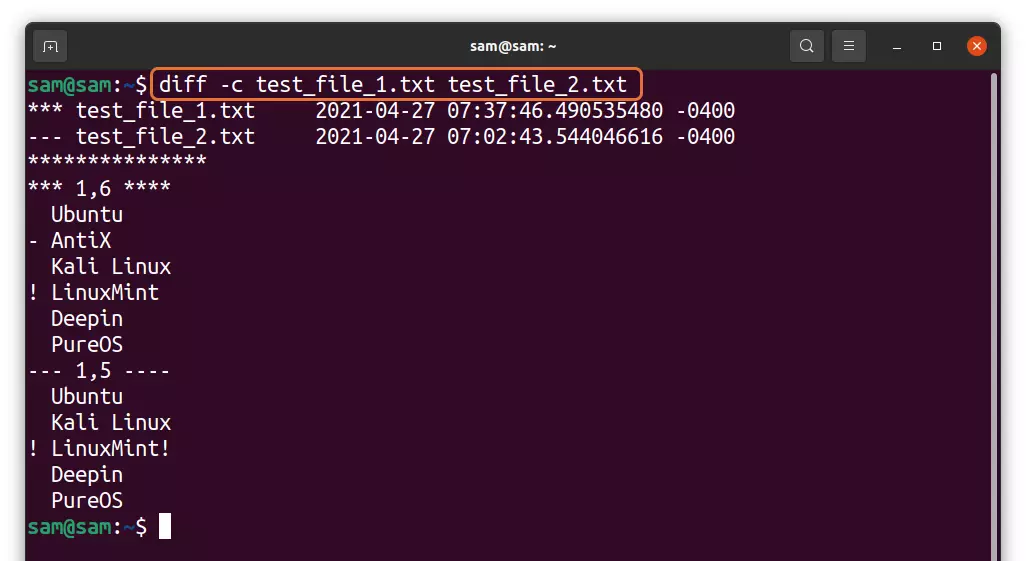 Linux માં બે ફાઇલોની તુલના કેવી રીતે કરવી 341_8