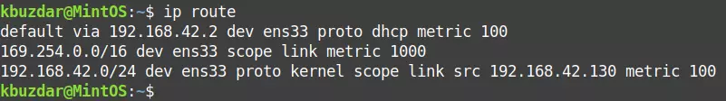 Pogledajte tablicu mrežnog rutiranja koristeći naredbu ip route u Linux Mint 20.3