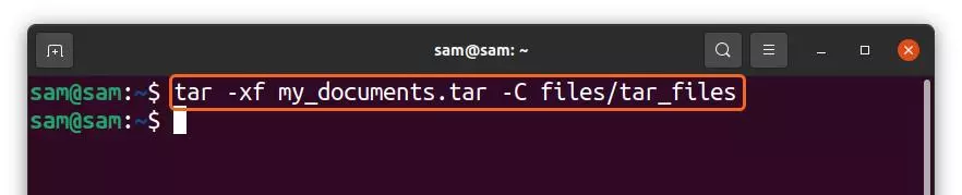 Linux ရှိ သီးခြားလမ်းညွှန်တစ်ခုသို့ Tar ဖိုင်များကို မည်သို့ထုတ်ယူနည်း