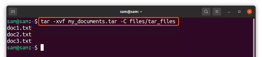 So extrahieren Sie Tar-Dateien in ein bestimmtes Verzeichnis unter Linux 353_3