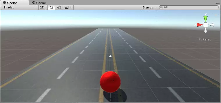 Unity3D Red Ball op Strooss