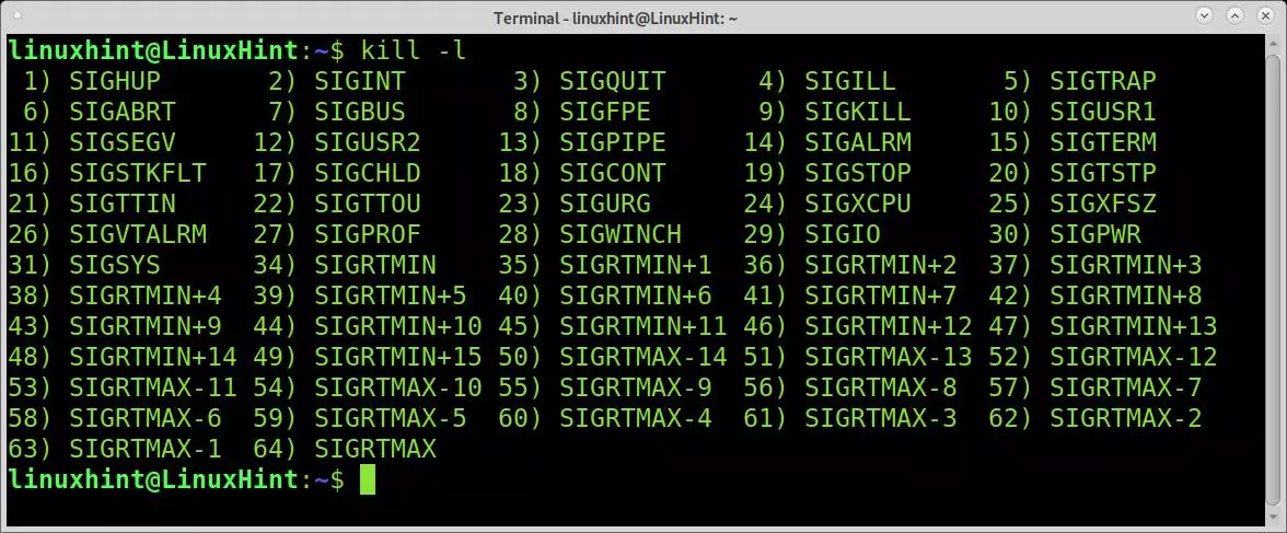 Linuxová čísla zabíjejících signálů