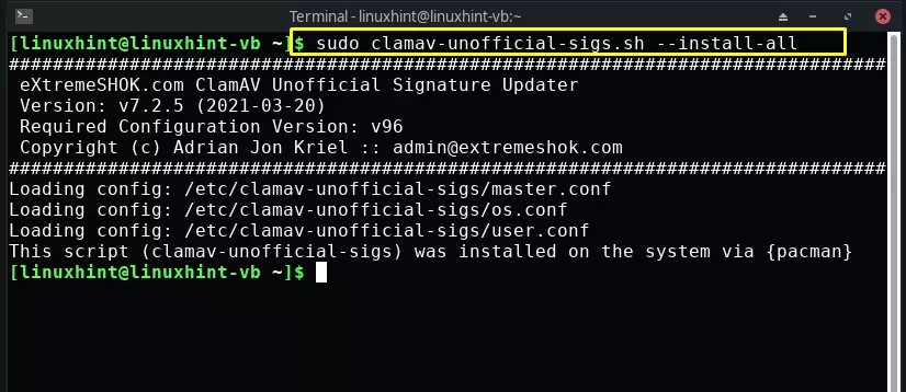Nola instalatu eta erabili ClamAV Manjaro Linux-en 3668_9