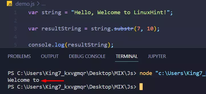 JavaScript дахь String substr() арга | Тайлбарласан 3725_1