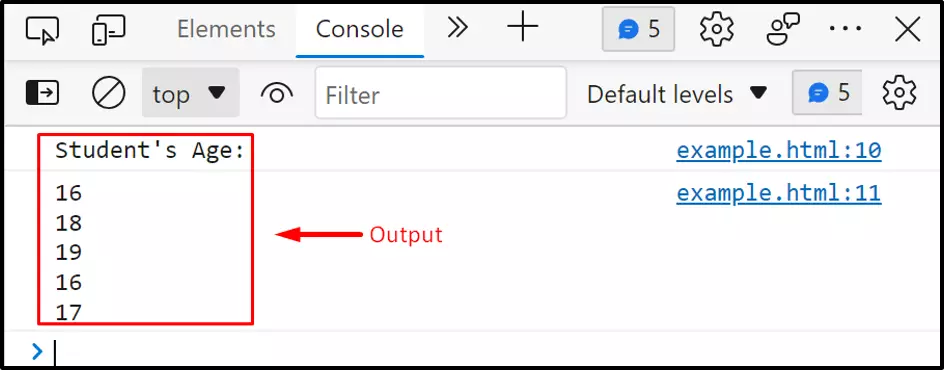 JavaScript හි අරාවක් හරහා පුනරාවර්තනය කිරීමට විවිධ ක්‍රම 3732_4