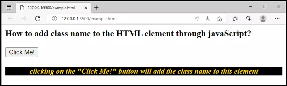 Si të shtoni emrin e klasës në elementin HTML përmes JavaScript? 3737_4