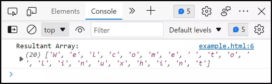 JavaScript ရှိ String မှ Character Array ကိုဘယ်လိုရယူမလဲ။ 3738_1