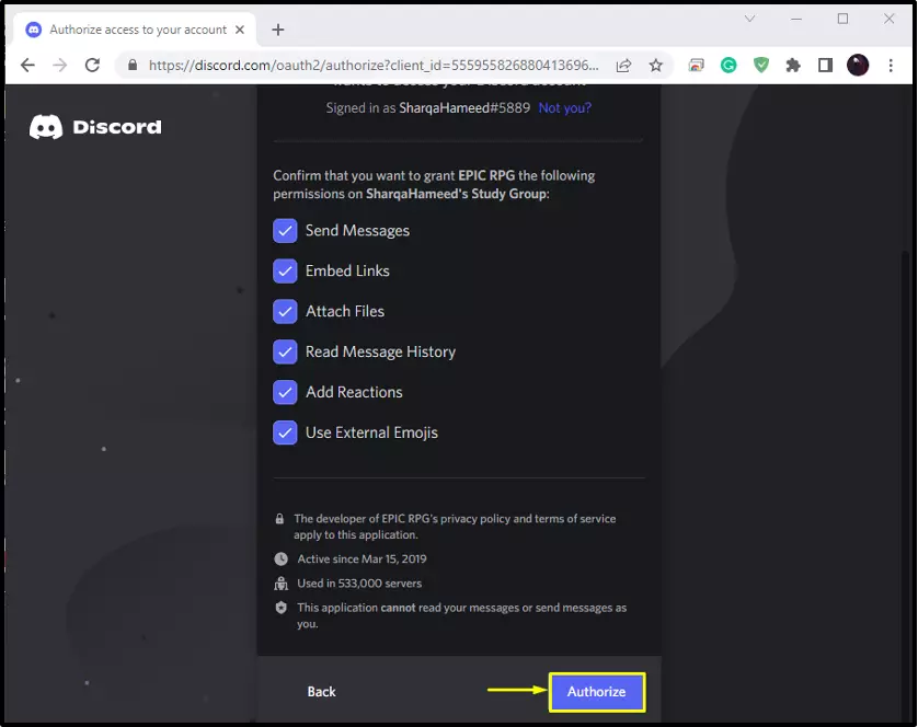 Sådan tilføjes bots til Discord-serveren 3763_5