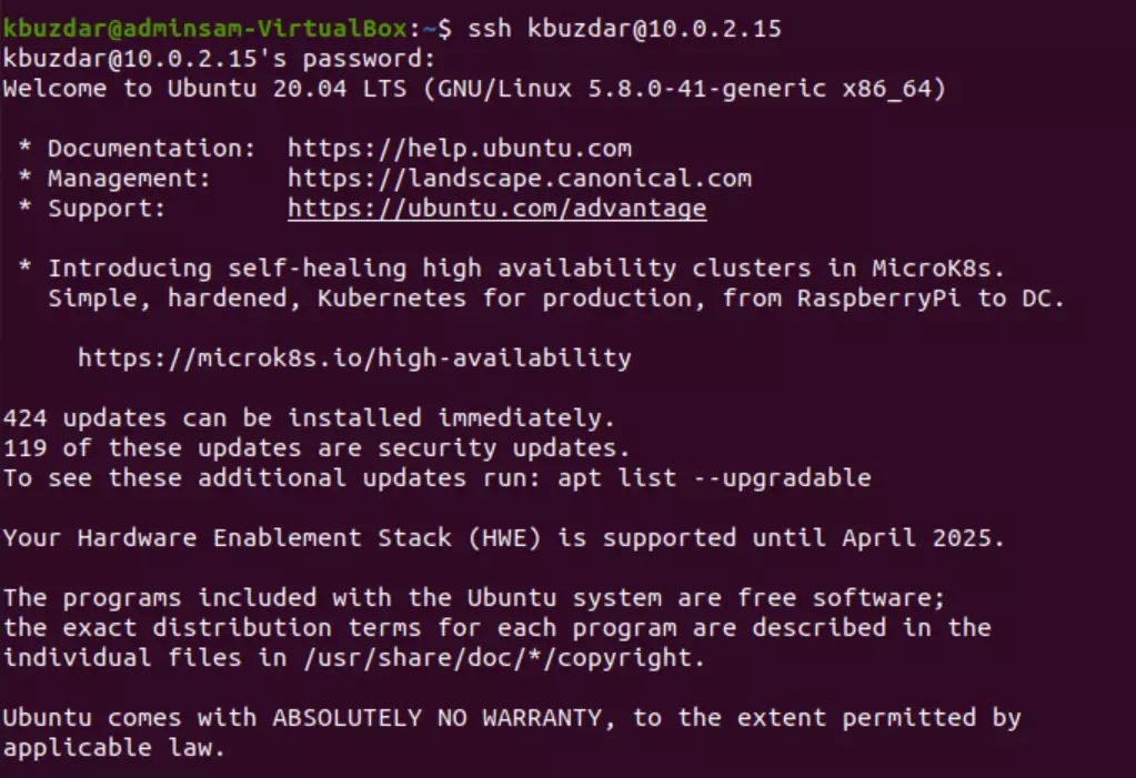 Kaip suteikti ssh prieigą vartotojui Ubuntu 3773_7