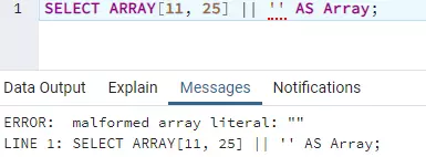 Error de PostgreSQL: literal de matriz con formato incorrecto 3798_8