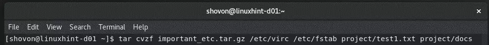 Kā lietot Linux Tar komandu 384_9