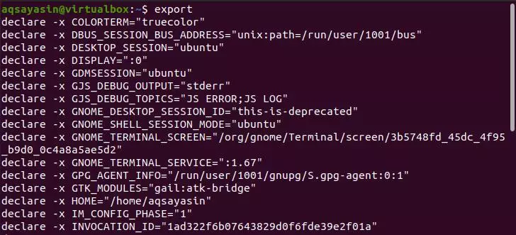 Linux Export Command nrog piv txwv