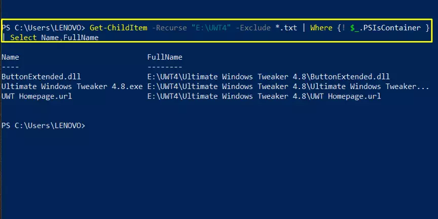 Listigu dosierojn en dosierujo kun PowerShell 3970_5