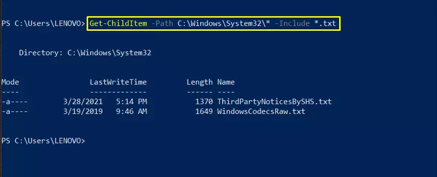 PowerShell ဖြင့် လမ်းညွှန်တစ်ခုတွင် ဖိုင်များကို စာရင်းပြုစုပါ။ 3970_6